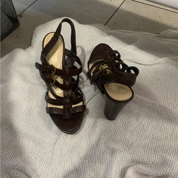 Coach | Shoes | Coach Strappy Black Pumps Heels Double Buckle Slingback ...